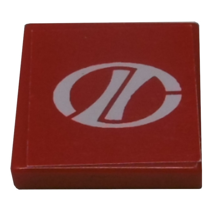 LEGO Red Tile 2 x 2 with 'LT' Racing Logo Sticker with Groove (3068 ...