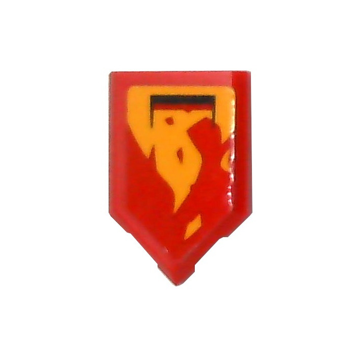 LEGO Red Tile 2 x 3 Pentagonal with Air Vent and Flames (Model Left ...