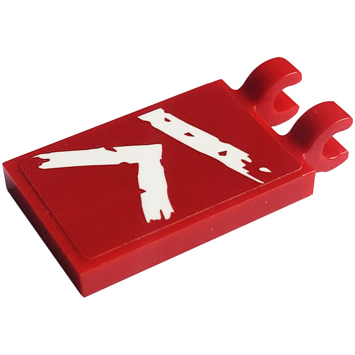 LEGO Red Tile 2 x 3 with Horizontal Clips with Letter 'K' Sticker ...