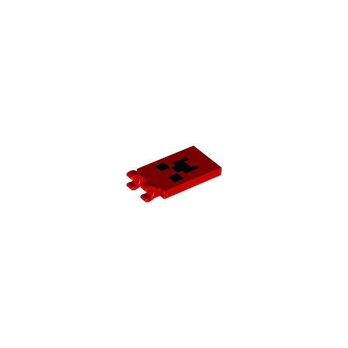 LEGO Tile 2 x 3 with Horizontal Clips with Minecraft Creeper Face ...