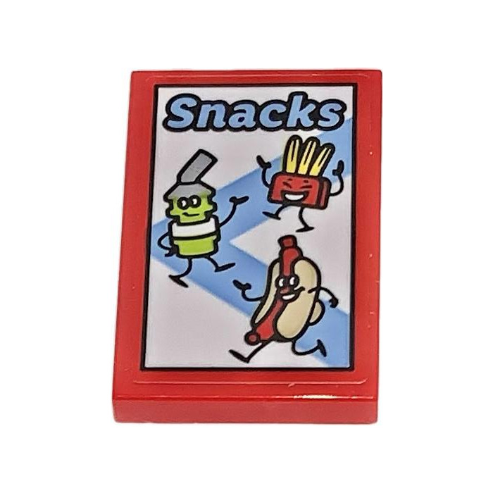 LEGO Red Tile 2 x 3 with Snacks Sticker (26603) | Brick Owl - LEGO ...