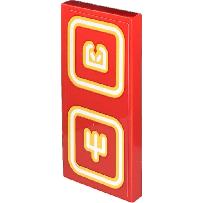 LEGO Red Tile 2 x 4 with Sushimi's Sign with Ninjago Logogram Letter U ...