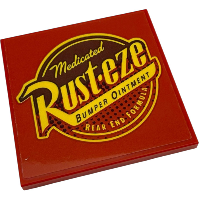 LEGO Tile 4 x 4 with 'Rust-eze' Logo Sticker (1751) | Brick Owl - LEGO ...