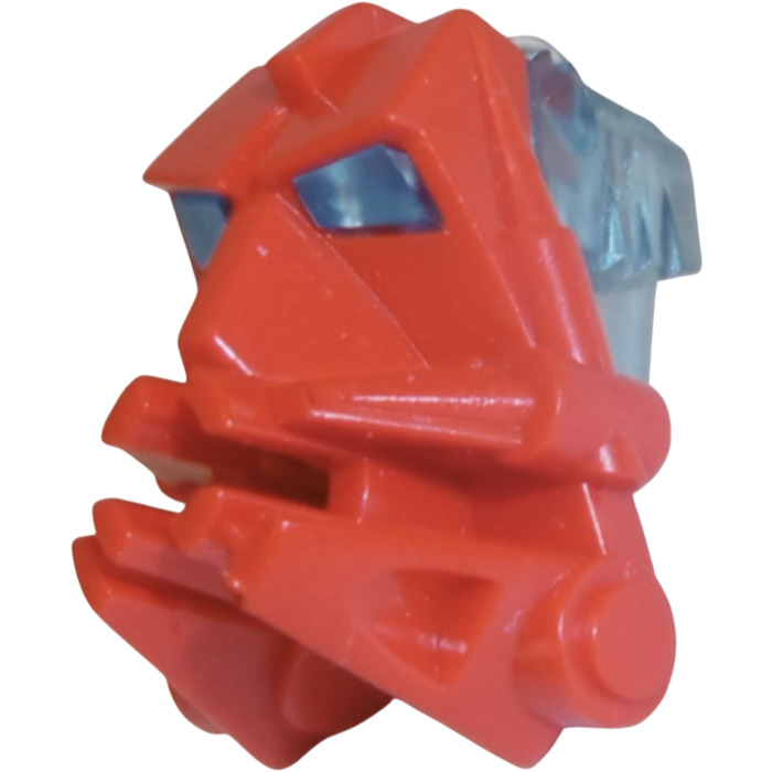 LEGO Red Toa Head with Transparent Medium Blue Toa Eyes/Brain Stalk ...