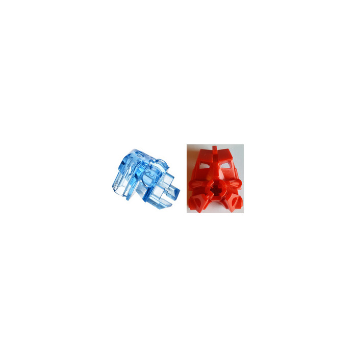 LEGO Red Toa Head with Transparent Medium Blue Toa Eyes/Brain Stengel ...