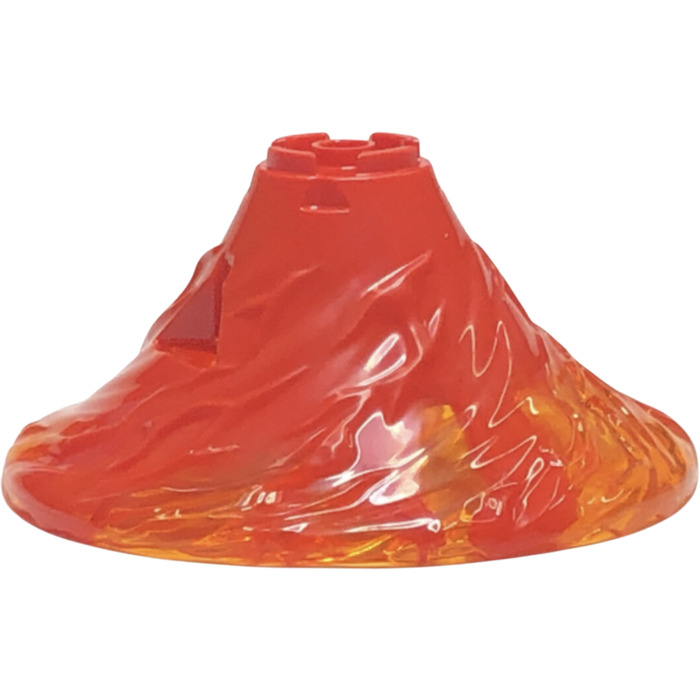 LEGO Red Tornado Spiral Wide with Marbled Transparent Orange | Brick Owl
