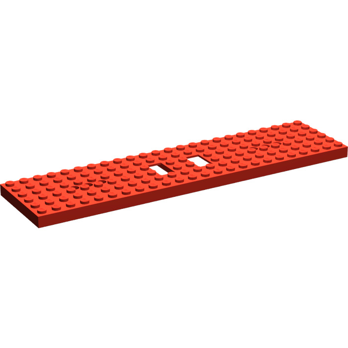 LEGO Red Train Chassis 6 x 24 x 0.7 with 3 Round Holes at Each End ...