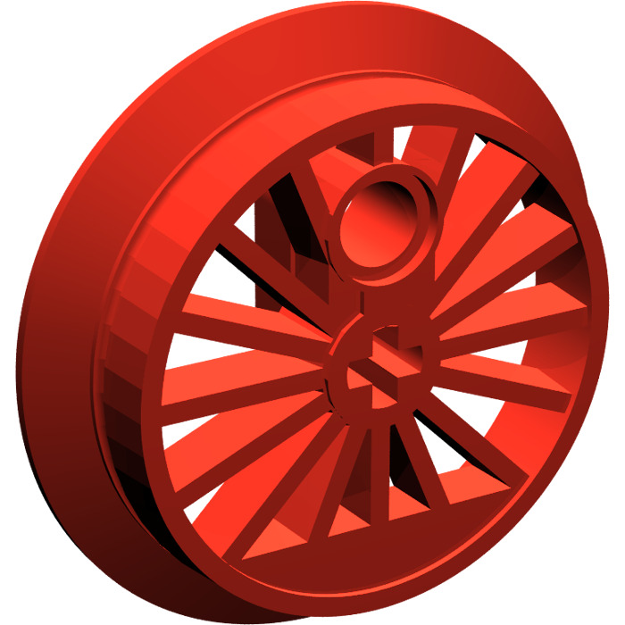 LEGO Red Train Wheel Large Ø37 with Axlehole and Pinhole with Flange ...