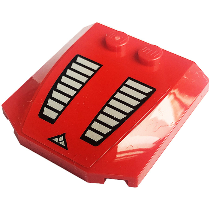 LEGO Red Wedge 4 x 4 Curved with Air Vents Sticker (45677) | Brick Owl ...