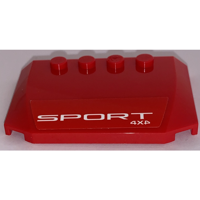 LEGO Red Wedge 4 x 6 Curved with Sport 4x4 Sticker (52031) | Brick Owl ...