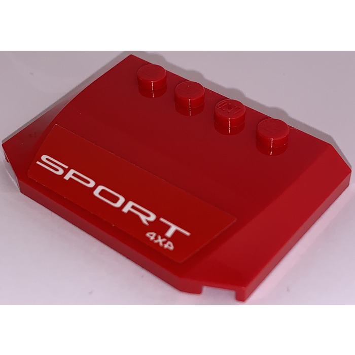 LEGO Red Wedge 4 x 6 Curved with Sport 4x4 Sticker (52031) | Brick Owl ...