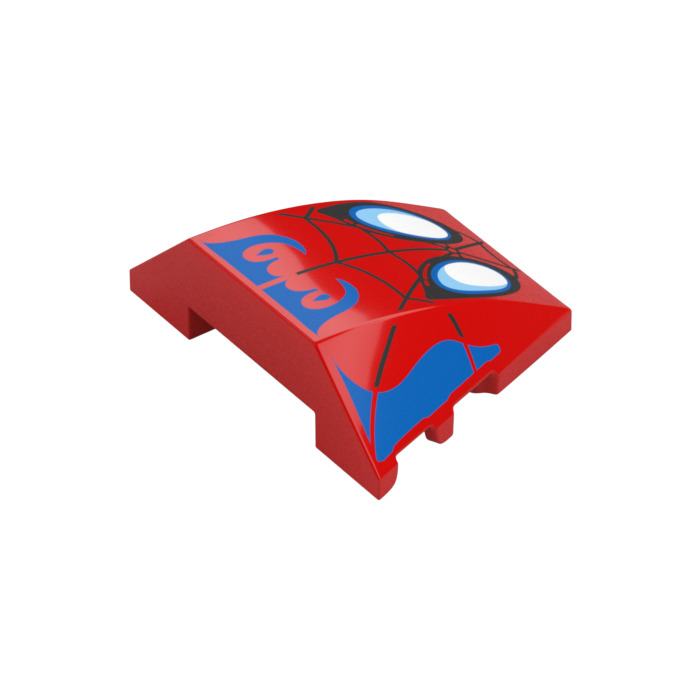 LEGO Wedge Curved 3 x 4 Triple with Spidey Eyes, Black Webbing and Blue ...