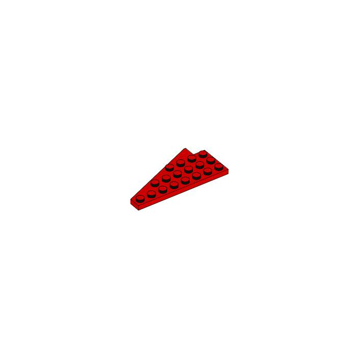 LEGO Red Wedge Plate 4 x 8 Wing Right with Underside Stud Notch (3934 / ...