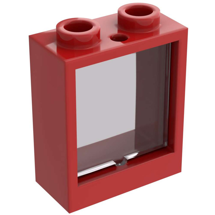 LEGO Red Window 1 x 2 x 2 with Transparent Brown Black Glass | Brick ...