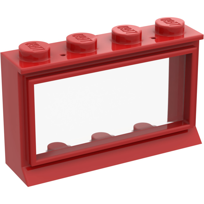 LEGO Window 1 x 4 x 2 Classic with Solid Studs and Fixed Glass | Brick ...