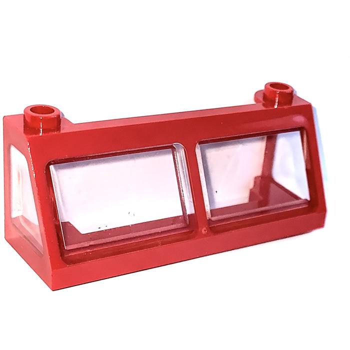LEGO Red Windscreen 2 x 6 x 2 (Train) with Fixed Transparent Glass ...