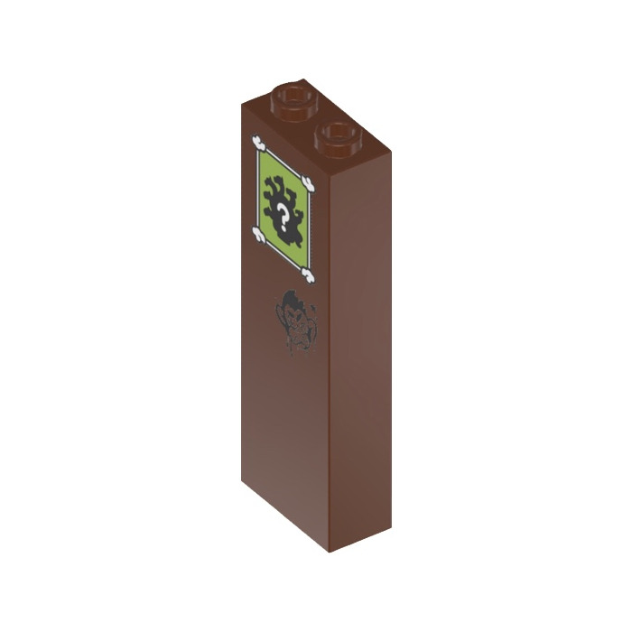 LEGO Brick 1 x 2 x 5 with Evil Macaque Graffiti Tag and ‘?’ on Medusa ...