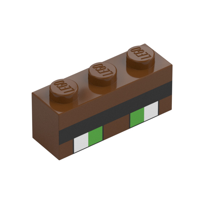 LEGO Brick 1 x 3 with Pixelated Ravager Eyes (3622) | Brick Owl - LEGO ...