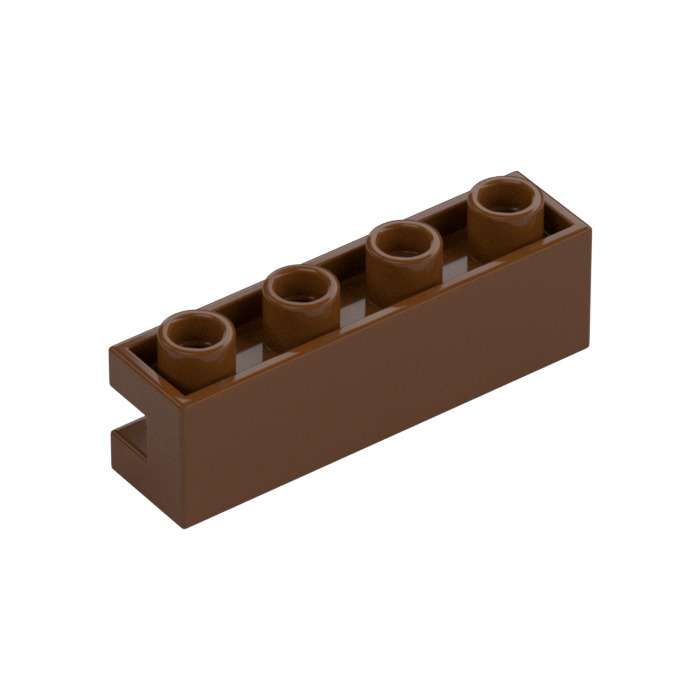 LEGO Reddish Brown Brick 1 x 4 with Groove (2653) | Brick Owl - LEGO ...