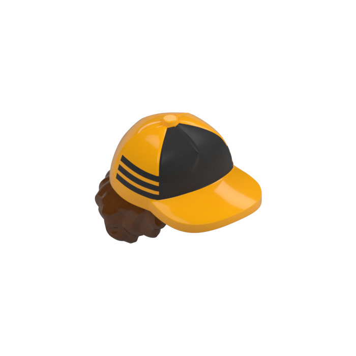 LEGO Bushy Hair with Orange Cap with Black Stripes | Brick Owl - LEGO ...