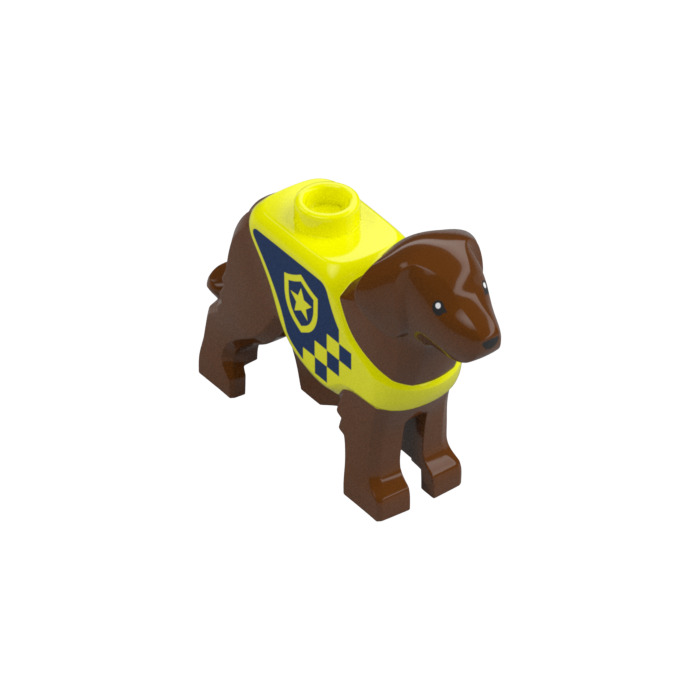 LEGO Dog - Labrador with Vibrant Yellow Vest with Dark Blue and Police ...