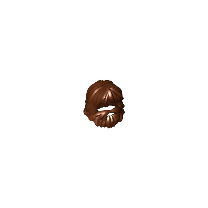 LEGO Reddish Brown Hair with Beard and Mouth Hole (86396 / 87999 ...