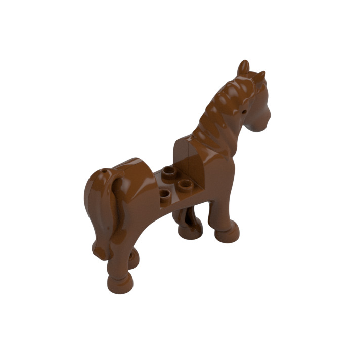 LEGO Reddish Brown Horse with 2 x 2 Cutout with White Front and Black ...