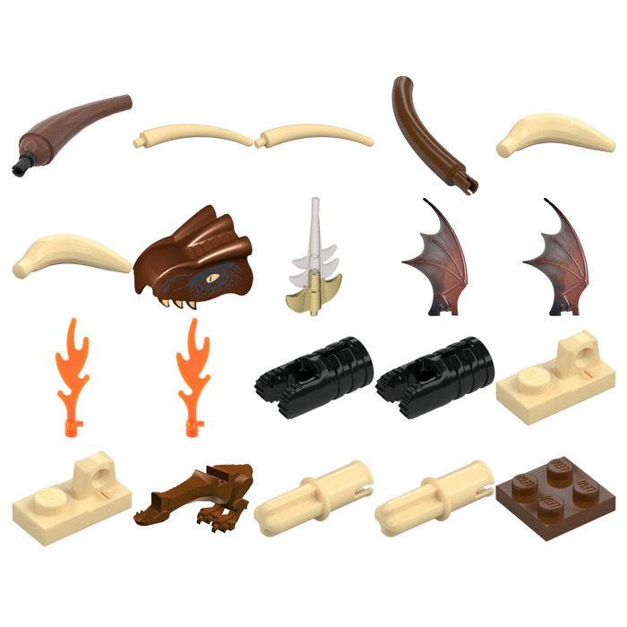 LEGO Reddish Brown Hungarian Horntail Dragon with Reddish Brown Wings ...