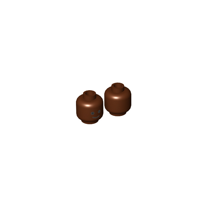 LEGO Reddish Brown Minifig Head with Standard Grin (12656 / 55368 ...