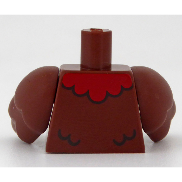 LEGO Reddish Brown Minifig Torso, Red Collar, Black FatherLines and ...