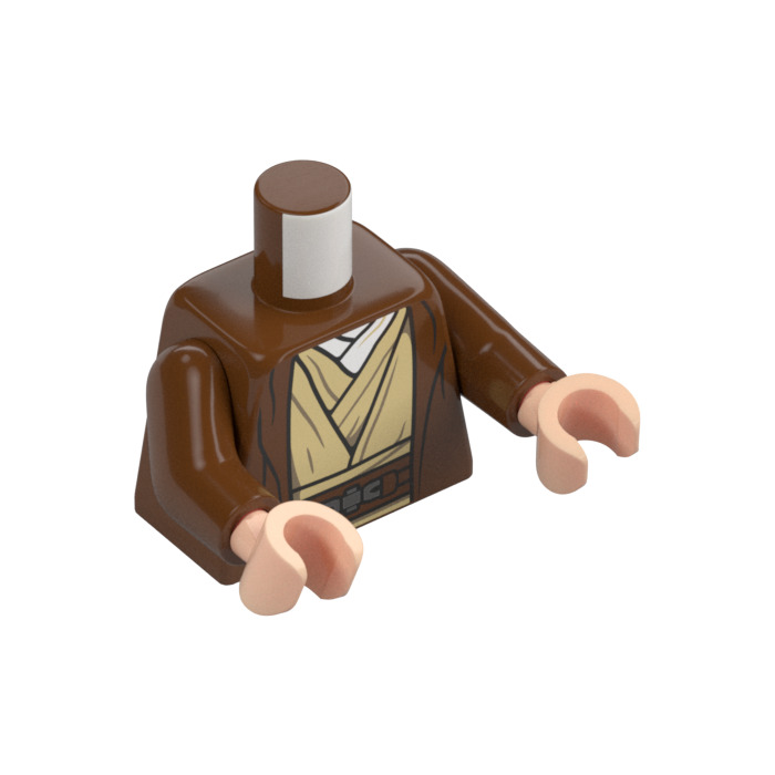 LEGO Reddish Brown Obi-Wan Kenobi Minifig Torso with Reddish Brown Jedi ...