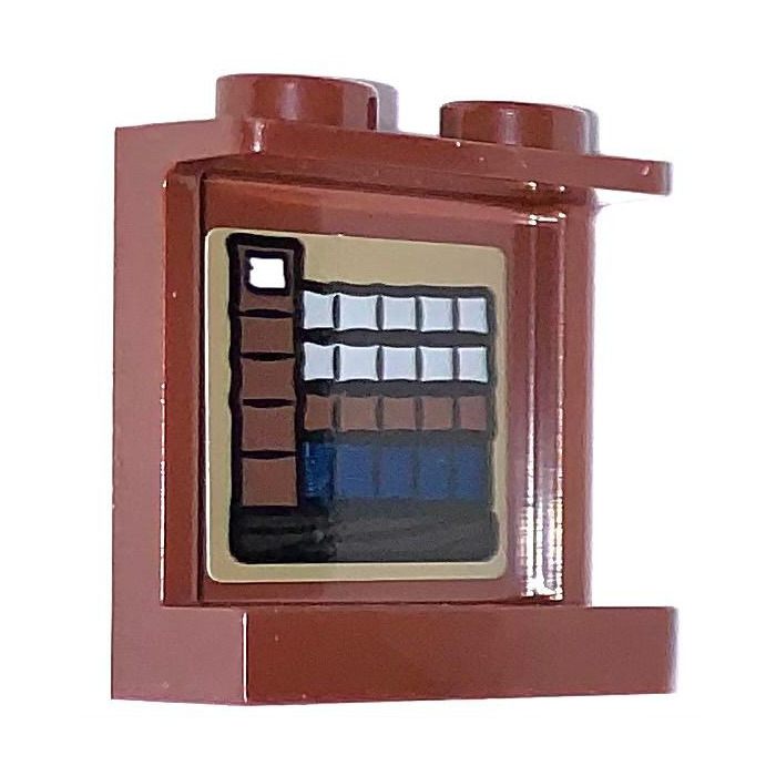 LEGO Reddish Brown Panel 1 x 2 x 2 with Books (2 gray horizontal ...