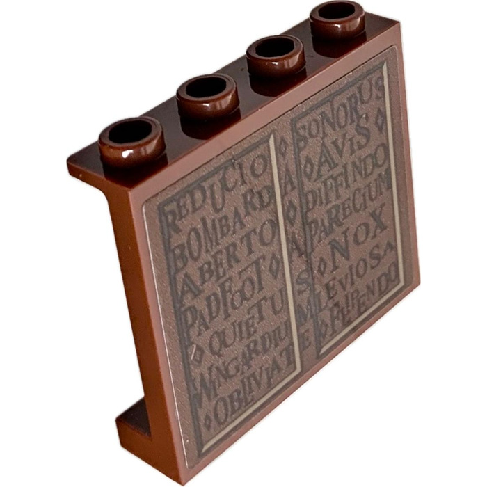 LEGO Reddish Brown Panel 1 x 4 x 3 with Spells: Reducio, Sonorus ...