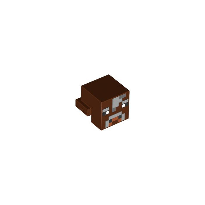 LEGO Reddish Brown Pixelated Minecraft Animal Head with Cow Face (20056 ...