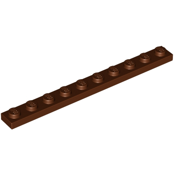 LEGO Reddish Brown Plate 1 x 10 (4477) | Brick Owl - LEGO Marketplace