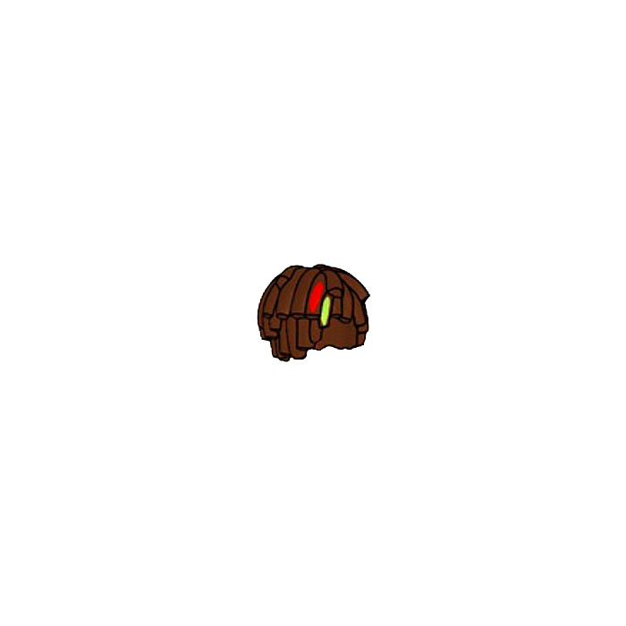 LEGO Reddish Brown Short Hair with Layered Mop Top with Lime and Red ...