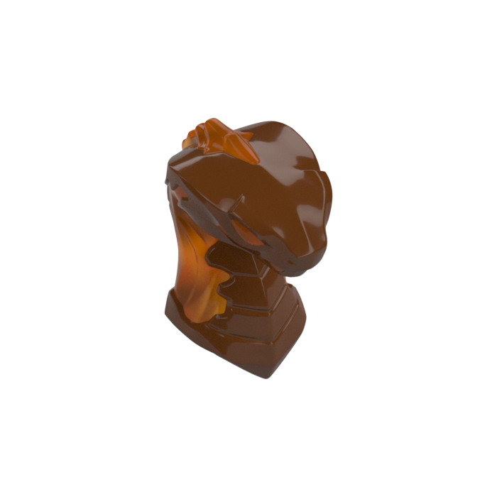 LEGO Reddish Brown Snake Head (Closed Hood) with Transparent Orange ...