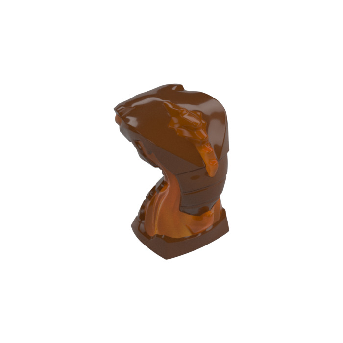 LEGO Reddish Brown Snake Head (Closed Hood) with Transparent Orange ...
