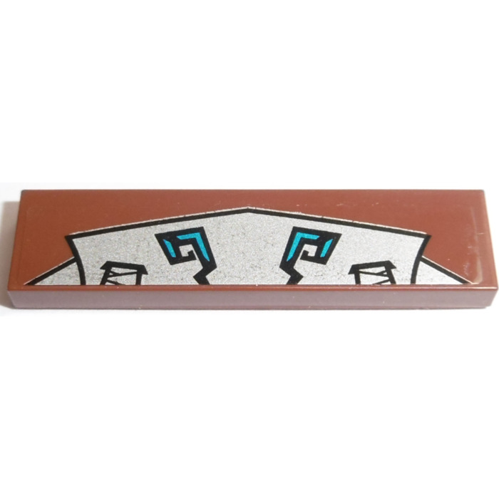 LEGO Reddish Brown Tile 1 x 4 with Blue and Silver Gorilla Armor ...