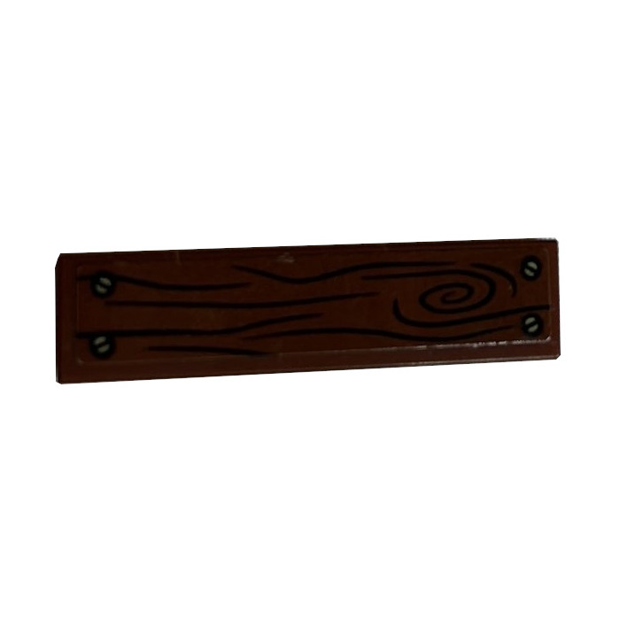 LEGO Reddish Brown Tile 1 x 4 with Wood Grain and 4 Screws Sticker ...