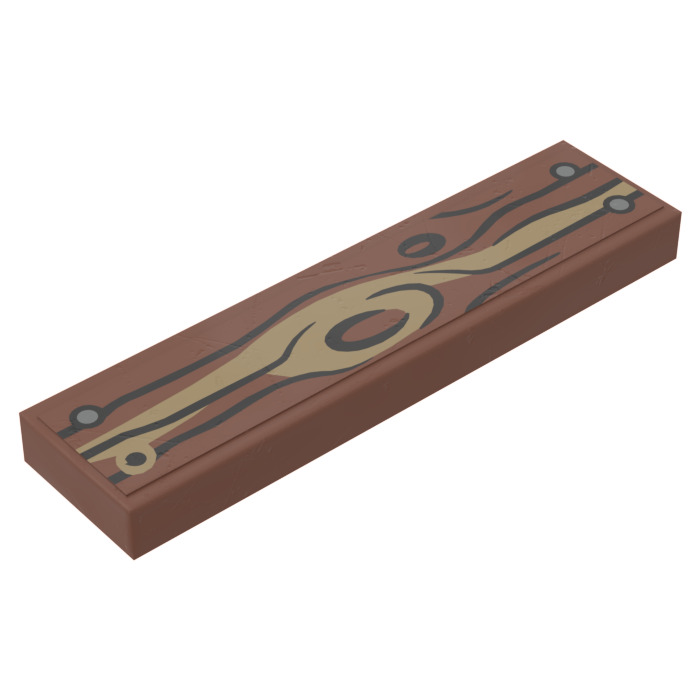 LEGO Reddish Brown Tile 1 x 4 with Wood Grain and Nails 9473 (2 ...