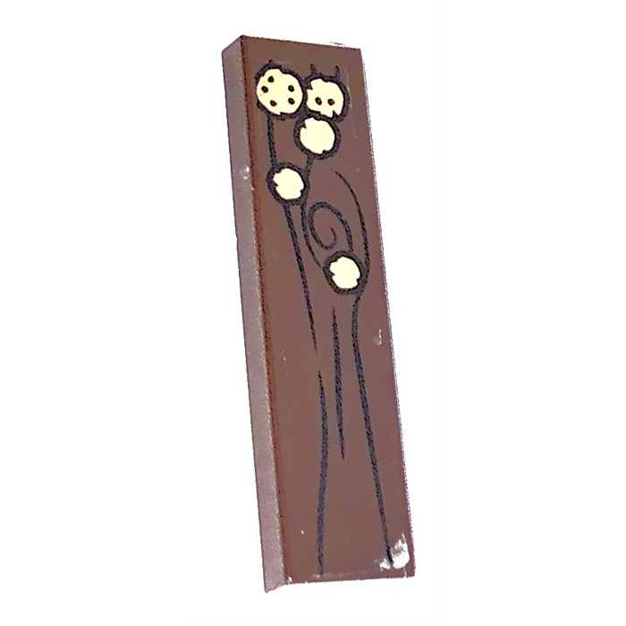 LEGO Reddish Brown Tile 1 x 4 with woodgrain and coins Sticker (2431 ...