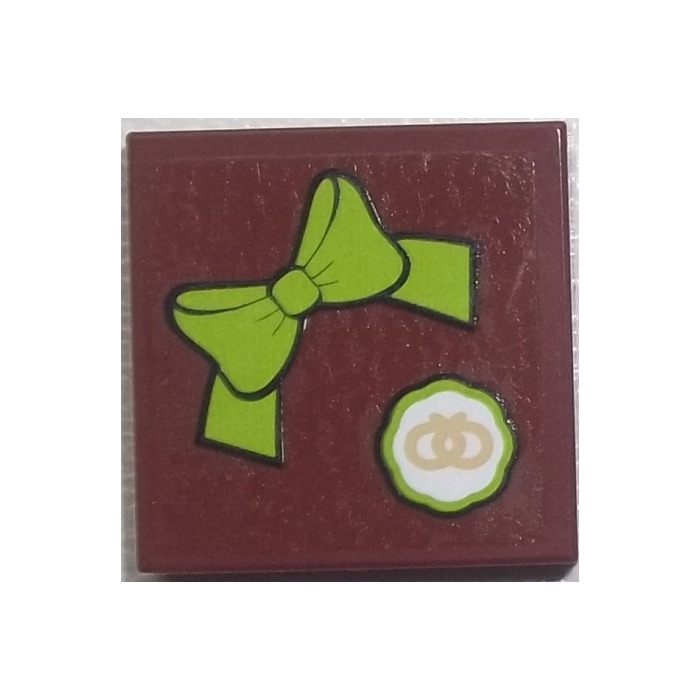 LEGO Tile 2 x 2 with Bow and Pretzel Sticker with Groove (3068) | Brick ...