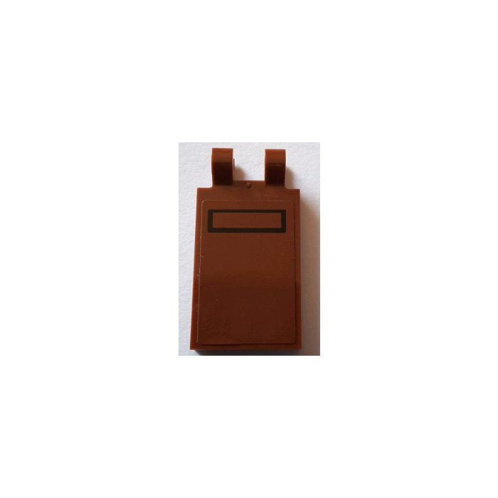 LEGO Reddish Brown Tile 2 x 3 with Horizontal Clips with Black ...