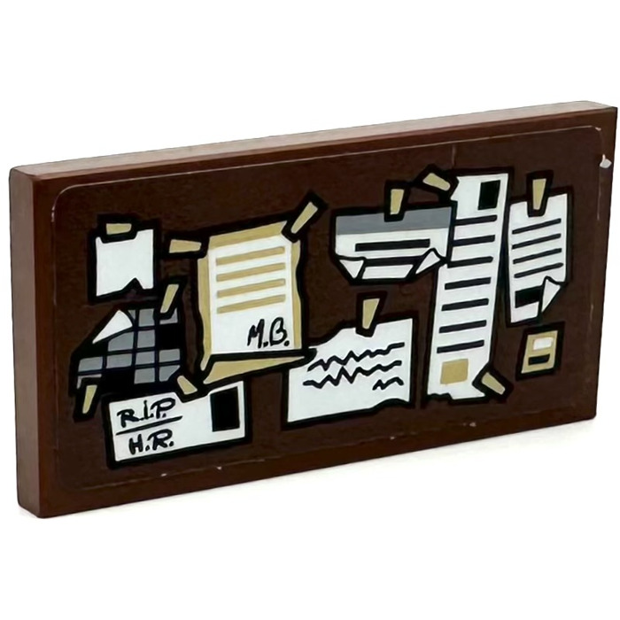 LEGO Tile 2 x 4 with Bulletin Board with Notes Sticker (87079) | Brick ...