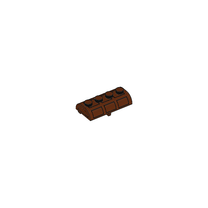 LEGO Reddish Brown Treasure Chest Lid 2 x 4 Curved with Thick Hinge ...