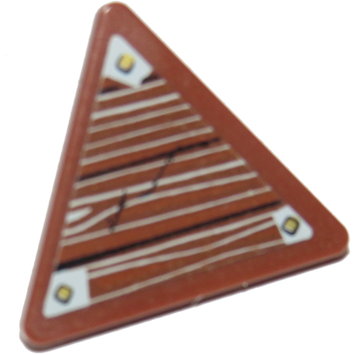 LEGO Reddish Brown Triangular Sign with Wooden Board and 3 Pins Model ...