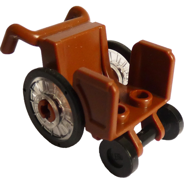 LEGO Wheelchair with Open Sides with Transparent Wheelchair Wheels and ...