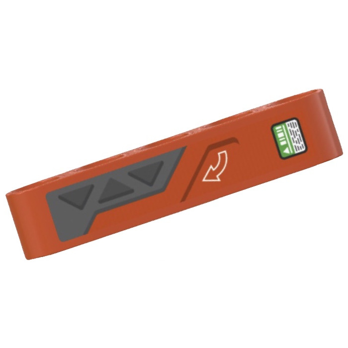 LEGO Beam 5 with Grey Panel, Clockwise Arrow and Warning Label Sticker ...