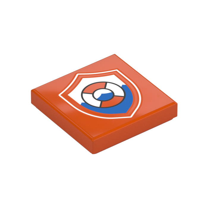 LEGO Tile 2 x 2 with Coast Guard Logo Badge with Groove (3068) | Brick ...